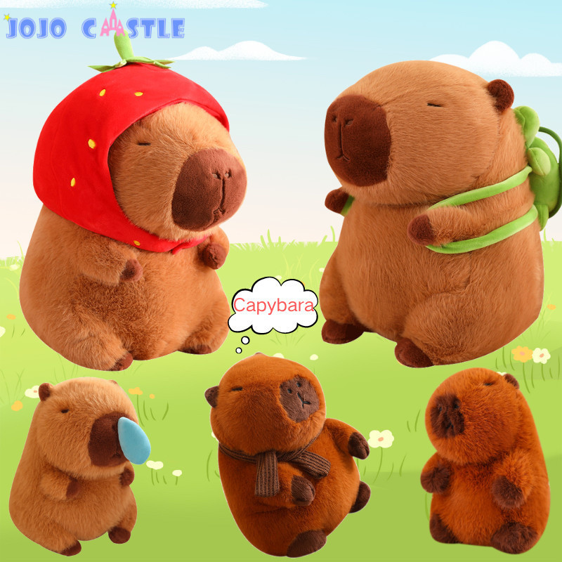JOJO CASTLE Tiktok Fluffy Capybara Plush Doll Kawaii Capybara With ...