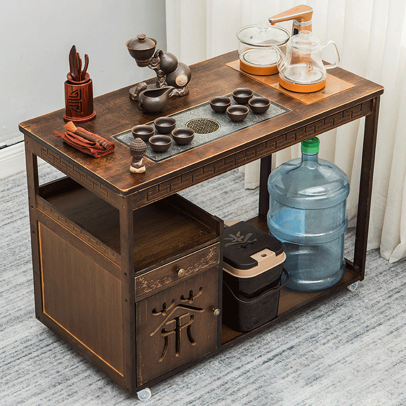 Mobile Tea Cart Balcony Tea Making Table Living Room with Wheels Tea ...
