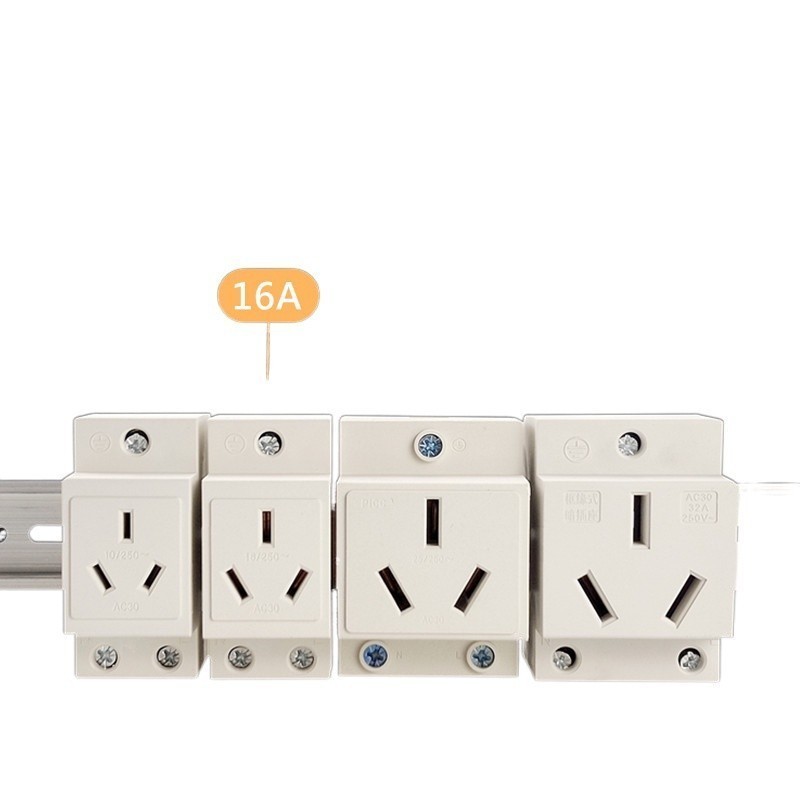 ￡AC30 three-hole modular air conditioner plug socket 10A/16A/25A/32A rail type power socket 220V ...
