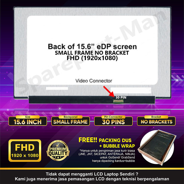 15.6 inch Slim Laptop LED LCD 30 pin FHD Full HD NO BRACKET | Shopee ...