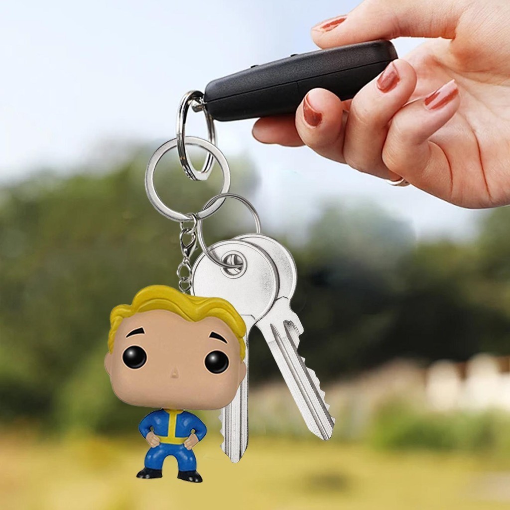 Fallout Vault Key Chain Cute Kawaii Cartoon Miniature Pendants Colorful ...