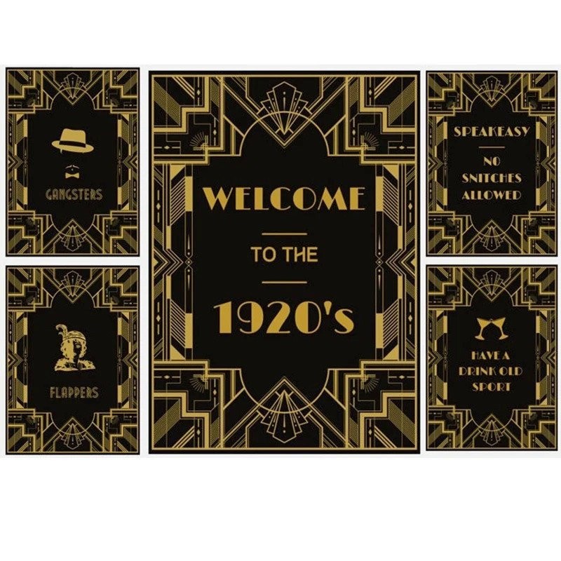 Art Deco Style Gatsby 1920s Retro Vintage Poster Canvas Painting Themed ...