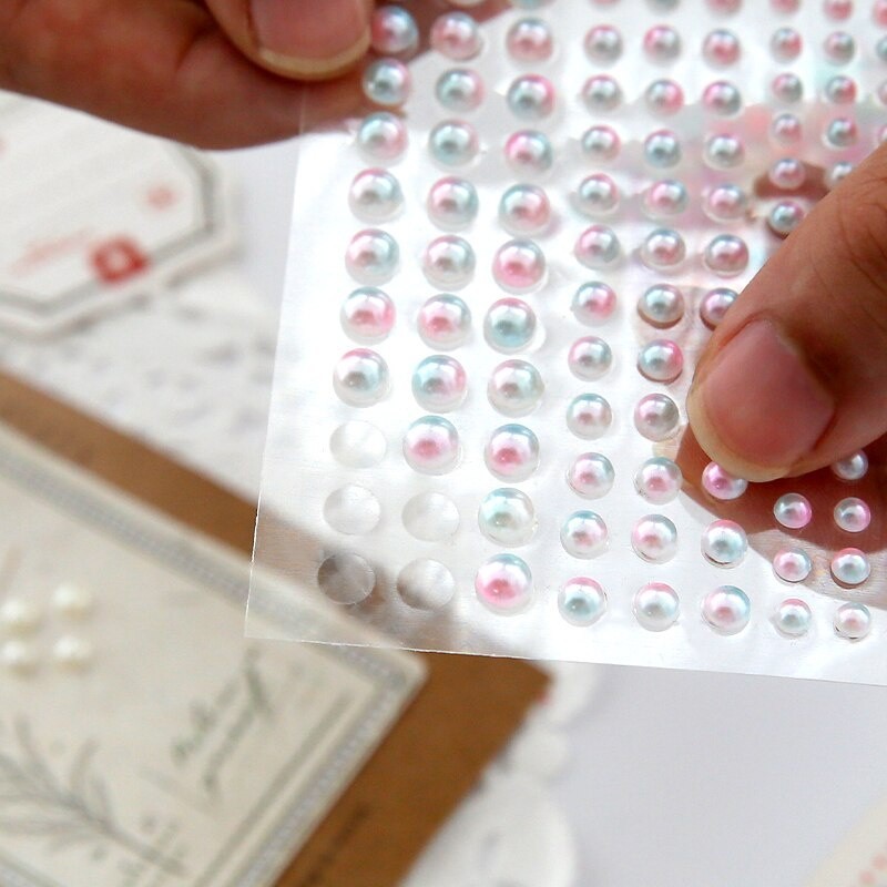 Pearl Jewelry Stickers Semi-circular Pearl Decoration Stickers DIY ...