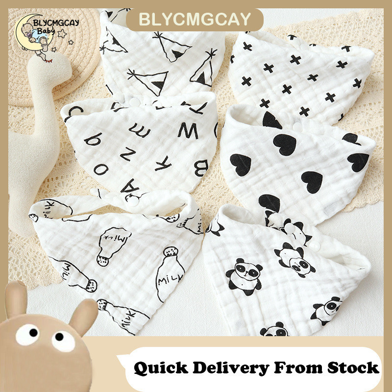 Baby Gauze Triangle Towel Baby Drool Towel Cartoon Printed Baby Bib ...