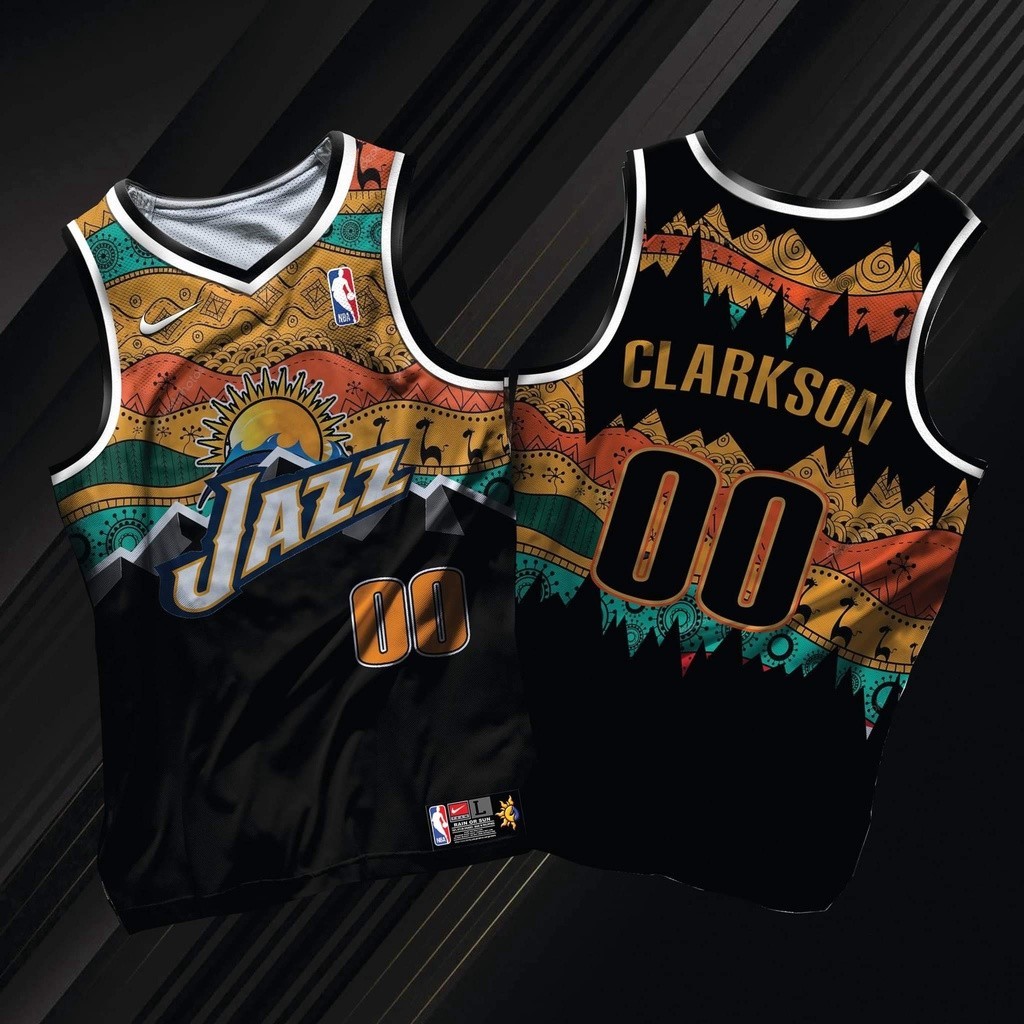 NBA JERSEY UTAH JAZZ JORDAN CLARKSON BASKETBALL JERSEY FREE CUSTOMIZE ...