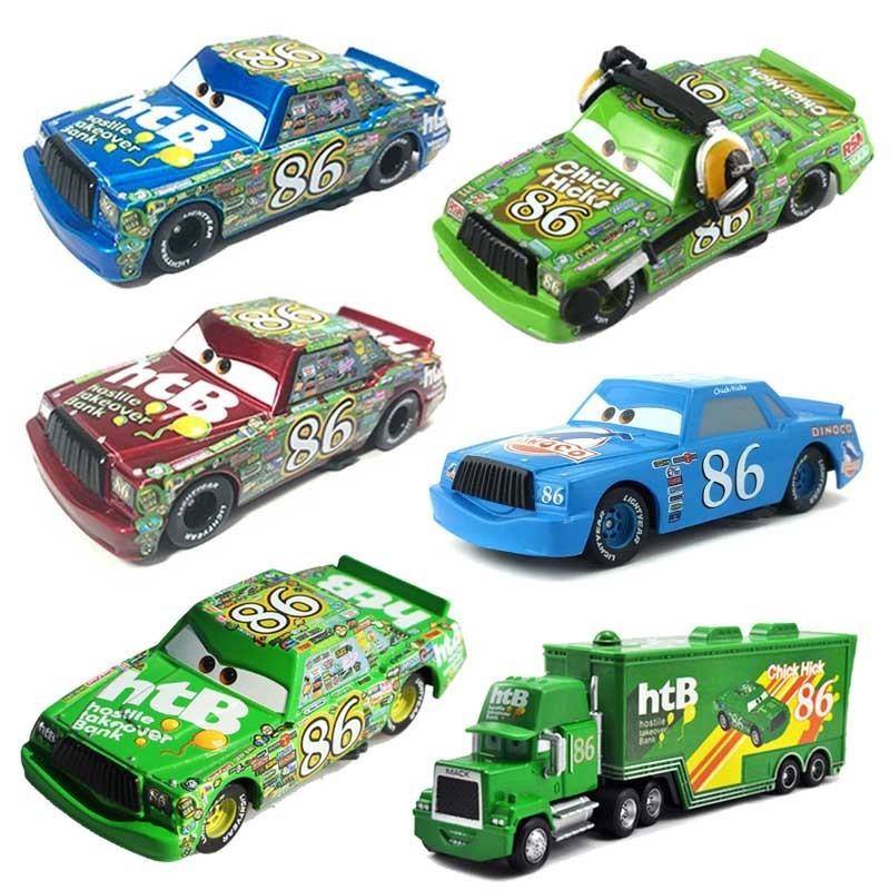 Chick Hicks Disney Pixar Cars 2 3 Metal Diecast 1:55 Lightning McQueen ...