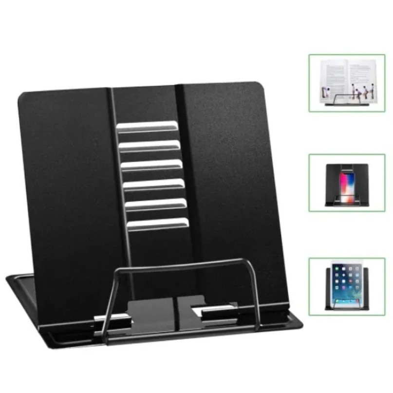 Adjustable Book Stand Reader Reading Frame Rack Metal Foldable 6 ...