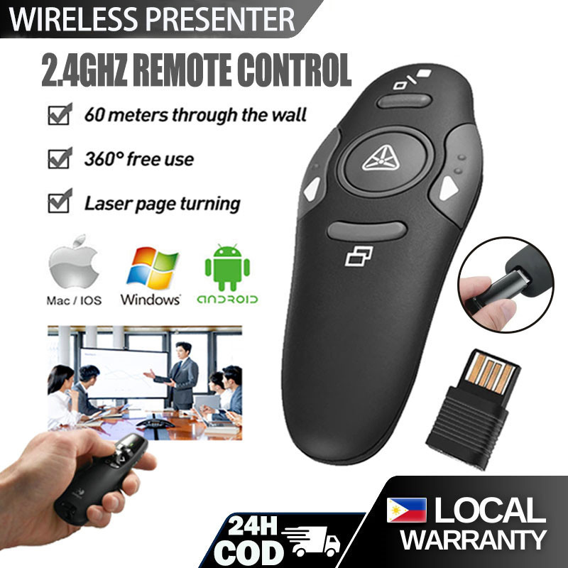 Wireless Presenter Remote PPT Pointer for Laptop PC 2.4GHz Presentation ...