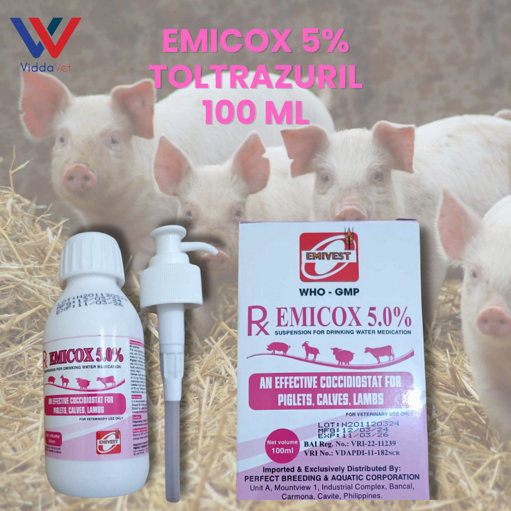 EMICOX 100ML ORAL SUSPENSION Toltrazuril 5% for piglets , calves, lambs ...