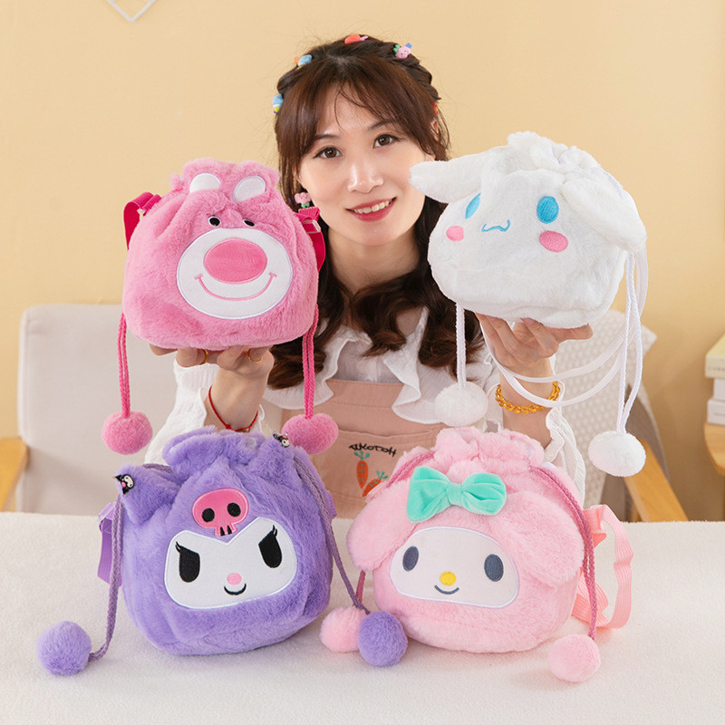 Kawaii Sanrio Crossbody Bag Hello Kitty Plush Bag Kuromi Shoulder ...