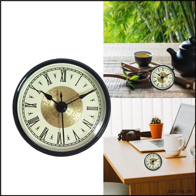 Justing Round Wall Clock Head Roman Arabic Numeral Inlaid Clock Insert ...