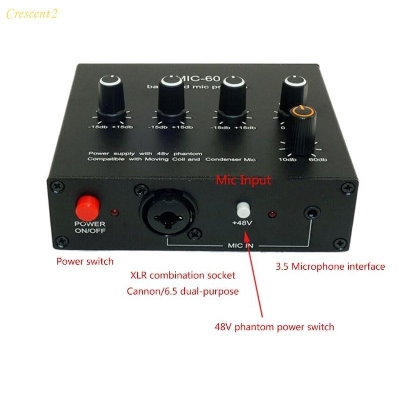 Crescent2 Professional Microphone Amplifier Voicing Tube Mic Preamp 48V ...