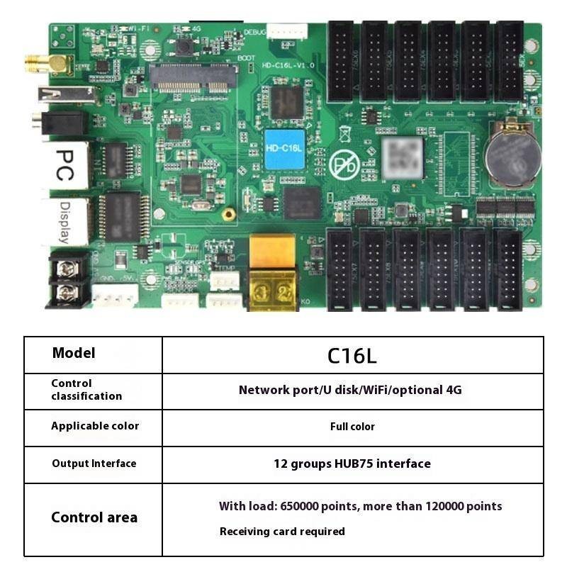 Huidu HD-C16L Full color WIFI/4G Led Wall Screen Control card Led Panel ...