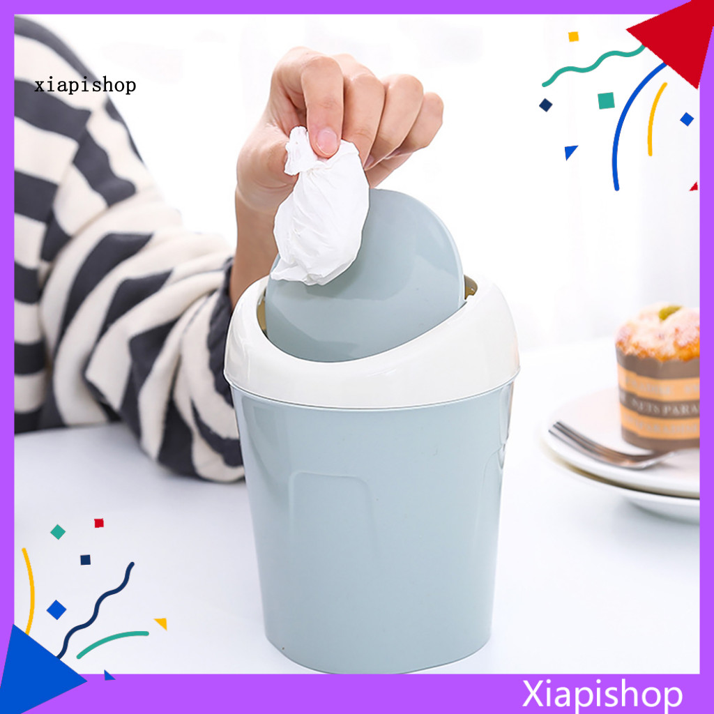 XPS Mini Flip Lid Plastic Home Living Room Desktop Bedside Trash Can ...