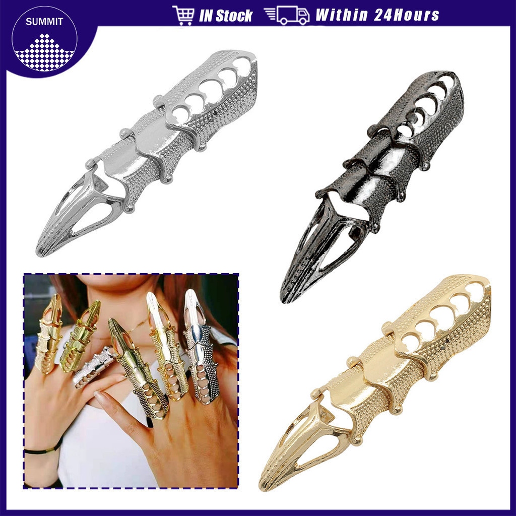 Gold/Silver/Bronze Retro Punk Cool Claw Ring Long Joint Ring Full ...