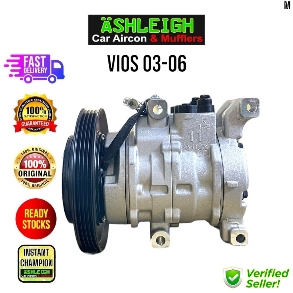 Toyota Vios 03-06 Car Aircon Compressor Dnso | Shopee Philippines