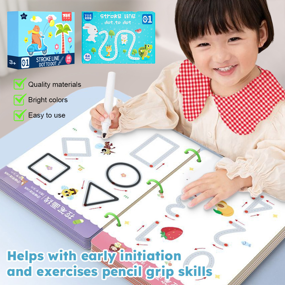 Tracing Workbook For Kids Training Coloring Book Erasable Writing ...