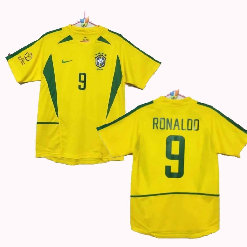 retro Issue 2002 Brazil RONALDO soccer jerseys football shirt men ...