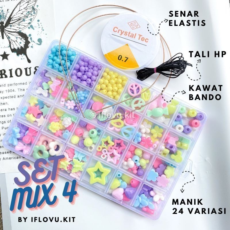 GANTUNGAN HP Diy 1 Set DIY Beads Complete Set Elastic String Wire ...