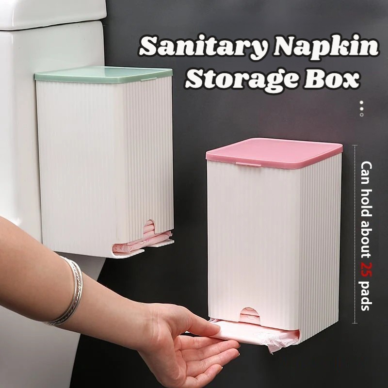 Wall-Mounted Sanitary Napkin Storage Box Waterproof Bathroom Organizer ...