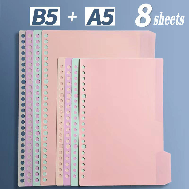 A5(20holes)/B5(26holes)/A4(30holes) Pastel Colors Loose Leaf Binder ...