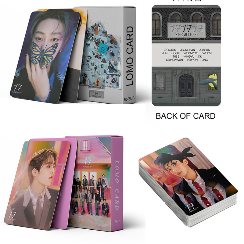 55pcs/box SEVENTEEN Photocards ALBUM '17 IS RIGHT HERE' LOMO Card ...