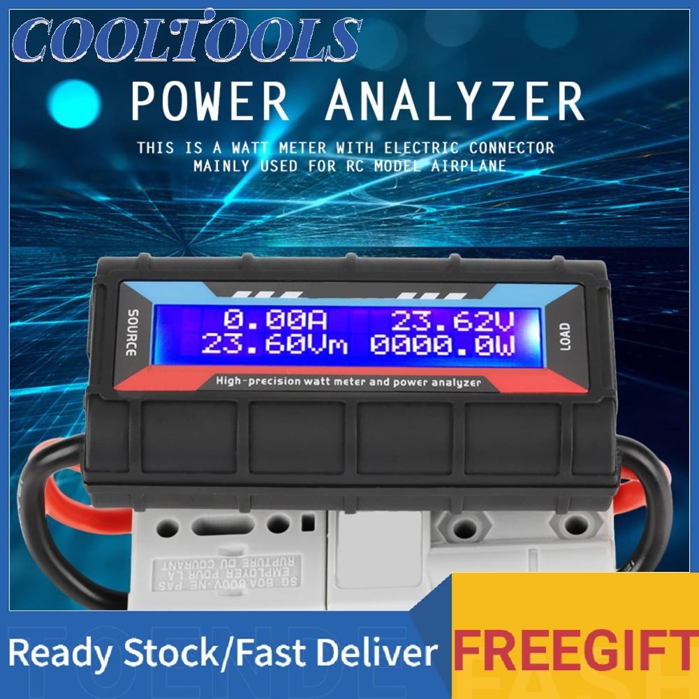 Cooltools 4.8V-60V LCD Digital Wattmeter Voltage Amp Meter Power ...