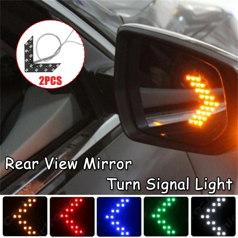 2pcs/set 14-SMD LED Arrow Panel Light Car Rearview Mirror Indicator ...