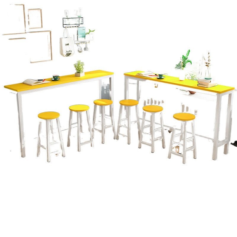 LM Bar Table for Home Use Against Wall, Milk Tea Shop Table and Chair ...