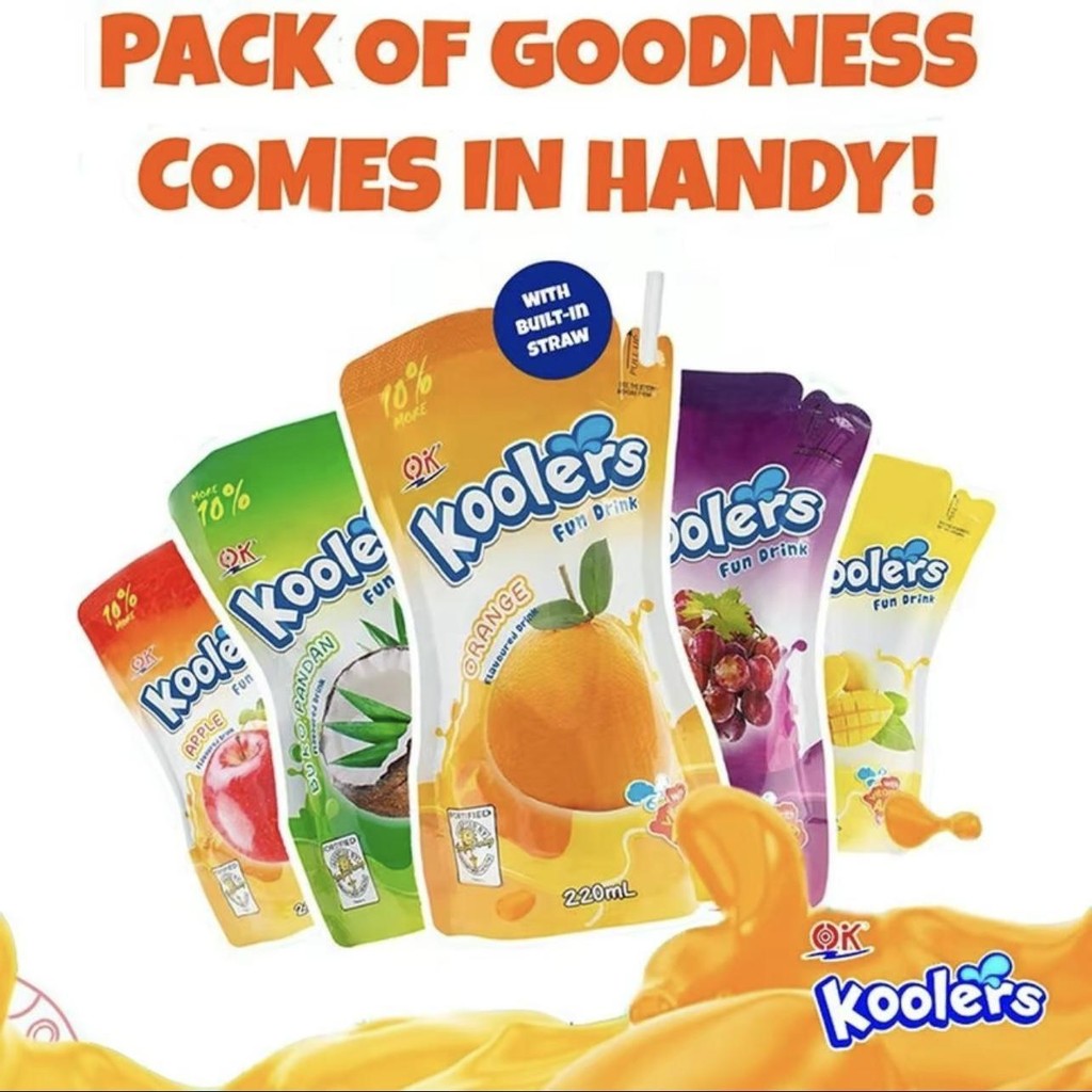 10PCS OK 220ML KOOLERS Fun Drink ORANGE FLAVOR GRAPE FLAVOR APPLE ...