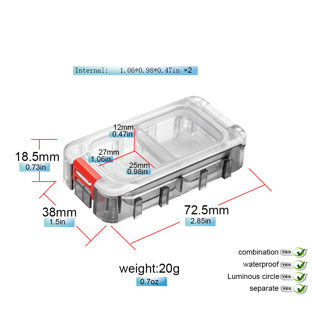 Large Capacity Fishing Tackle Box Clear Top Fishing Lure Storage Box ...