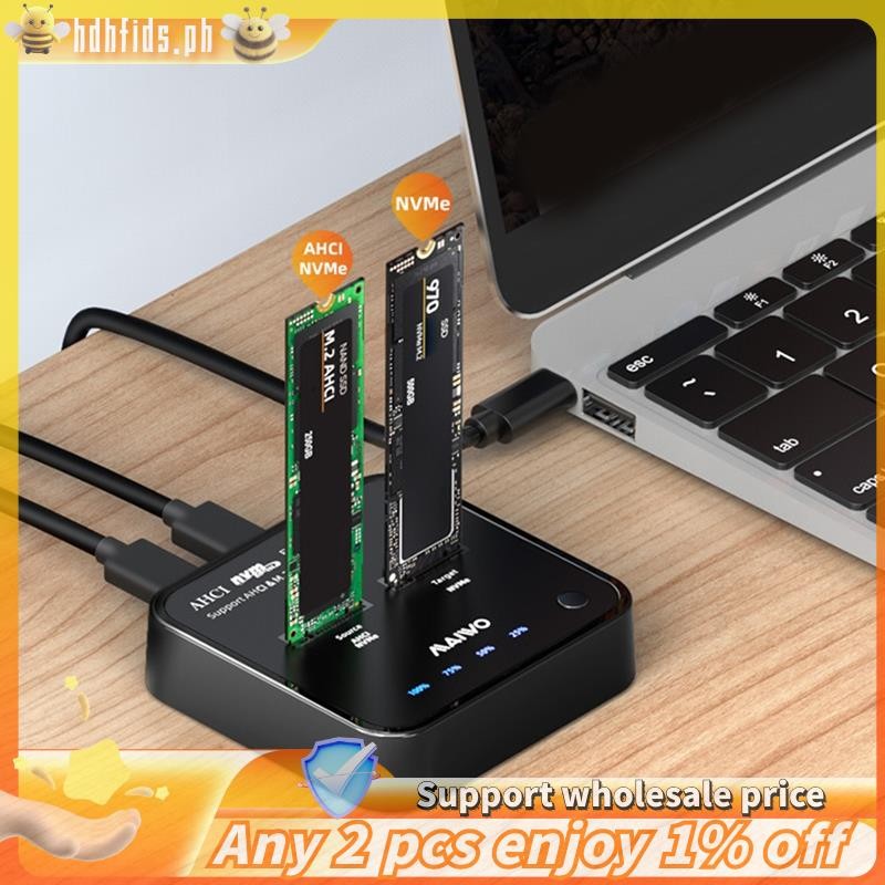 [In ]- Dual-Bay M.2 NVMe/AHCI SSD Enclosure USB 3.0 Type-C, 20Gbps ...