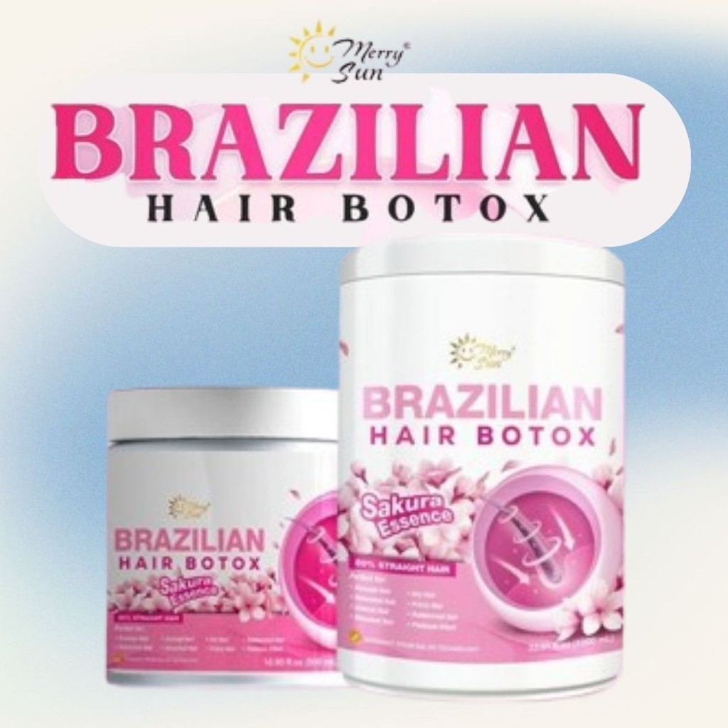 500/1000ML MerrySun Brazilian Hair Botox Sakura Essence With 80% Straight Hair, Perfect for ...