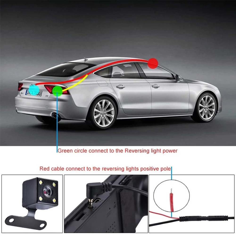 Universal Car Rear View Camera 4 LED Night Vision Backup Parking ...