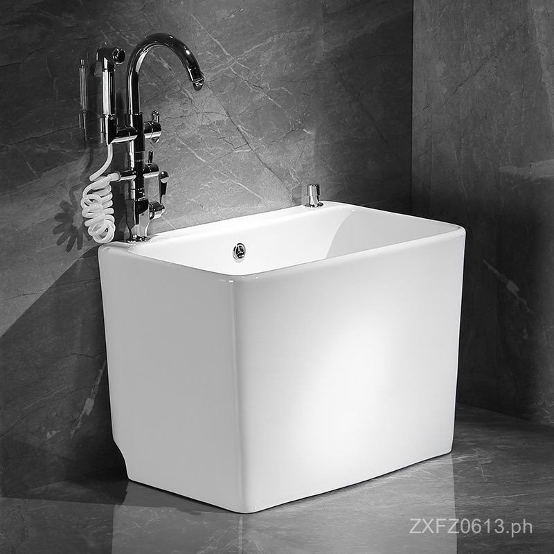 Bathroom Mop Pool with Mop Pool Household Integrated Basin Ceramic Mop ...