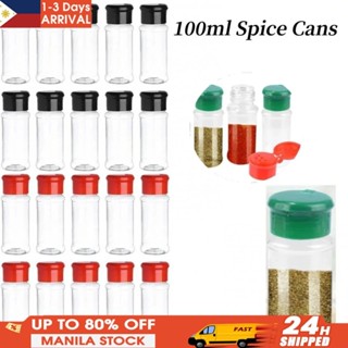 100ML Seasoning Bottle Plastic Transparent Spices BBQ Shaker Jars Kitchen Condiment | Shopee ...