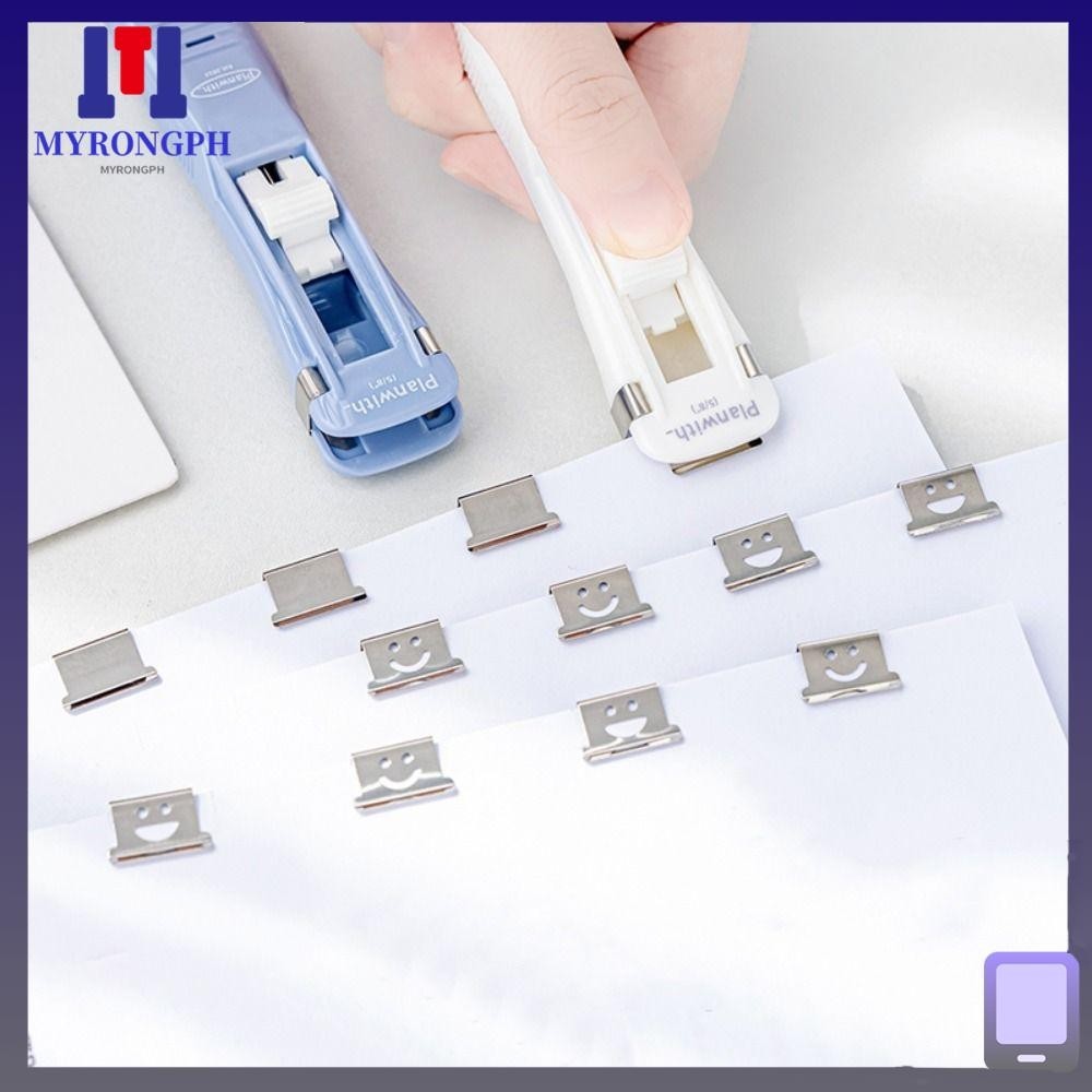 MYRONGPH Push Paper Clip, Reusable Smile Design Pusher Set, Mini Binder ...
