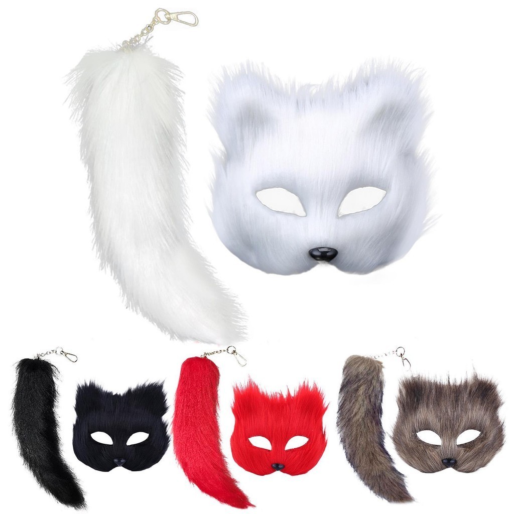 Animal Masquerade and Tail Set Animal Tail Set Animal Role Play Costume ...