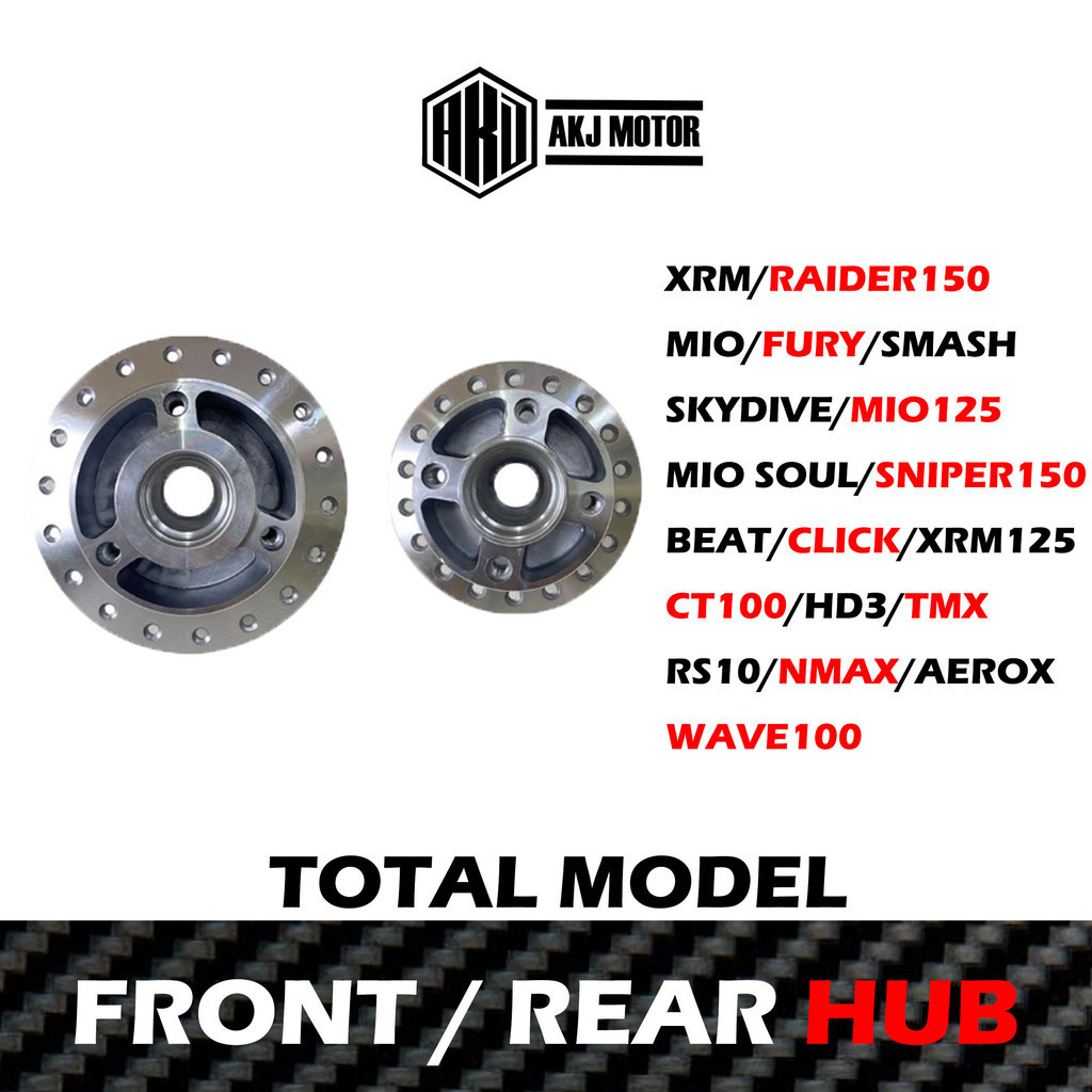 FRONT AND REAR HUB SET FOR XRM / Wave / Raider / Aerox / NMAX / FURY ...