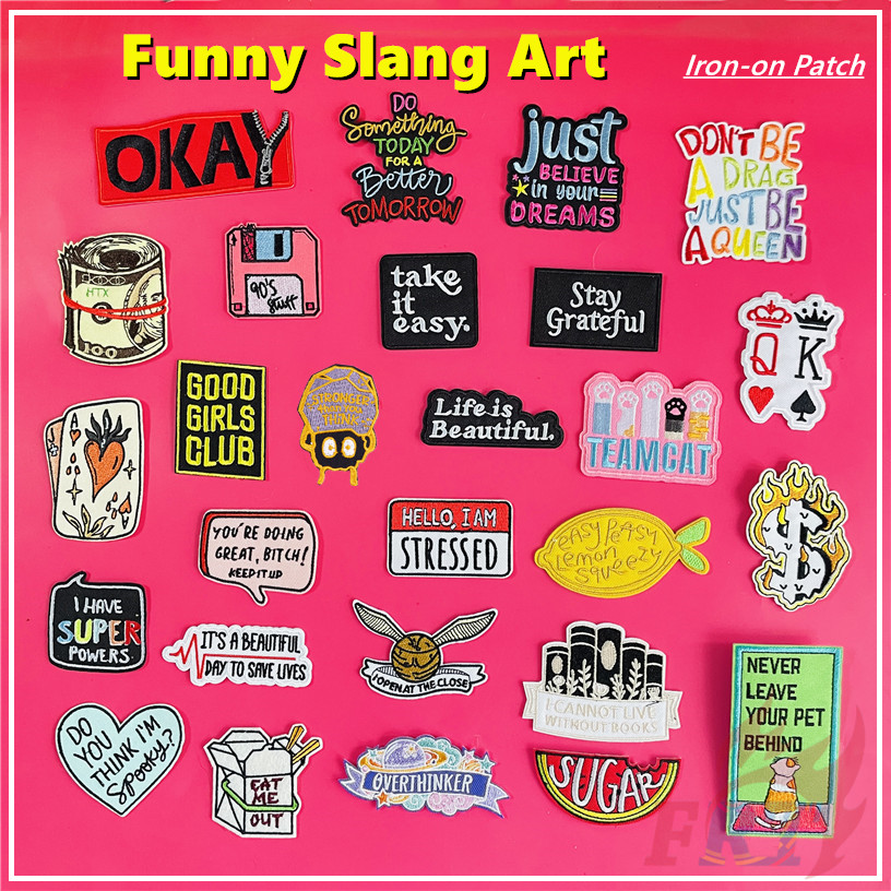 ☸ Don't Be A Drag Just Be A Queen - Funny Slang Art Iron-on Patches ☸ ...