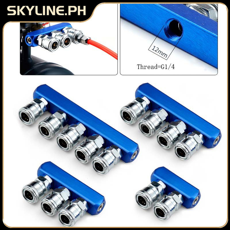 2 Way 3 Way 1/4" Air Compressor Connector C Type Pneumatic Quick ...