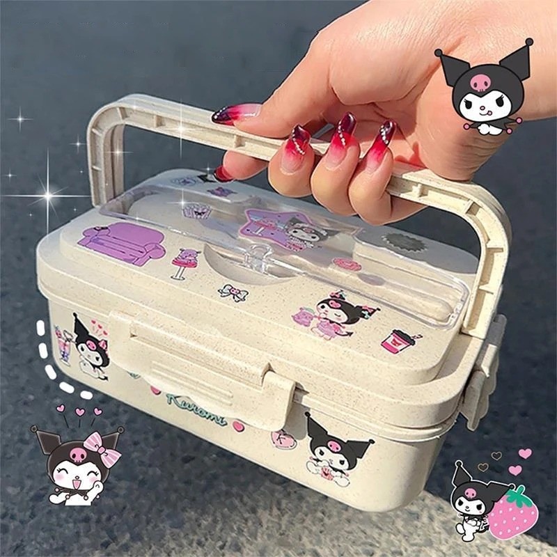 Sanrio Hello Kitty Lunch Box My Melody Kuromi Cute Cartoon Student ...