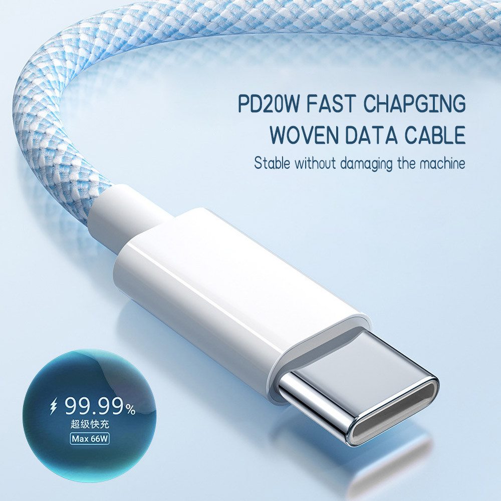 PD 20W Fast Charger Cable USB C to USB Type C Cable For iPhone Android ...
