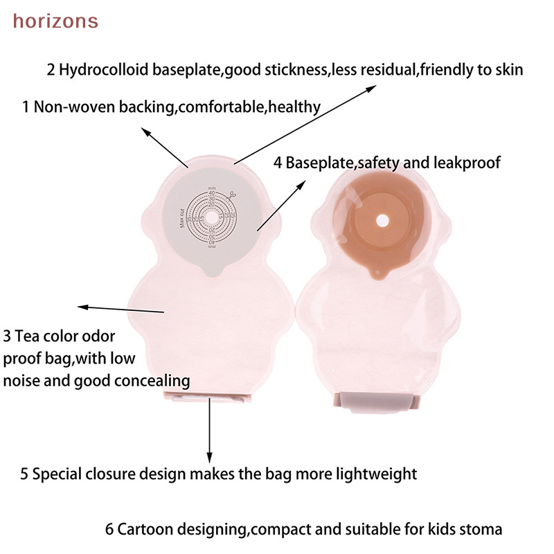 {HOT-ph} 10Pcs Pediatric Sticky Closure One-piece Drainable Colostomy ...