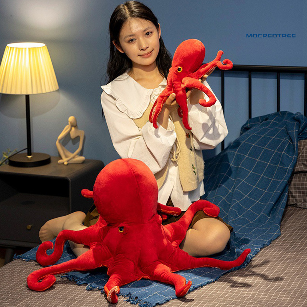 Mocredtree Octopus Plush Toy Realistic Red Giant Stuffed Animal Soft ...