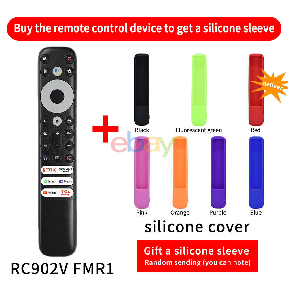 New RC902V FMR1 FMR4 For TCL Voice TV Remote Control 65X925 With Cover ...