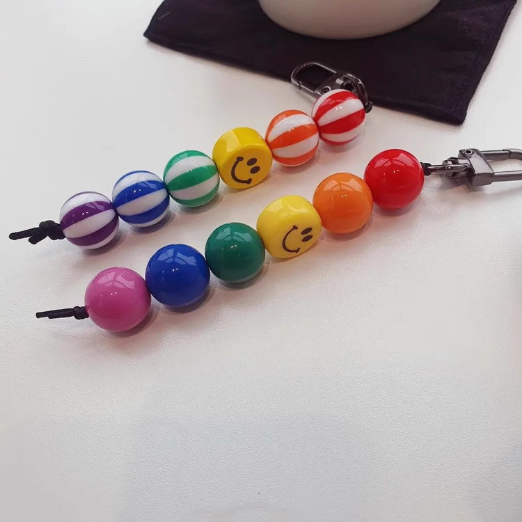 Korean version of smiley face sunflower color acrylic beads pendant ...