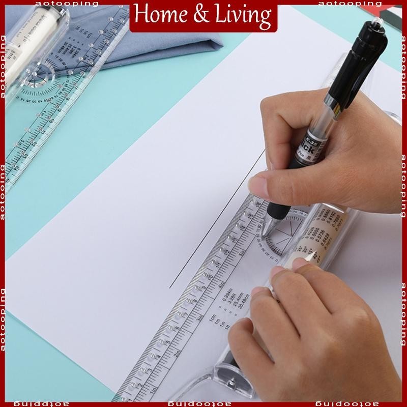 AOTO Drawing Tool Roll Draw Ruler Metric Ruler Clear Parallel Rolling ...