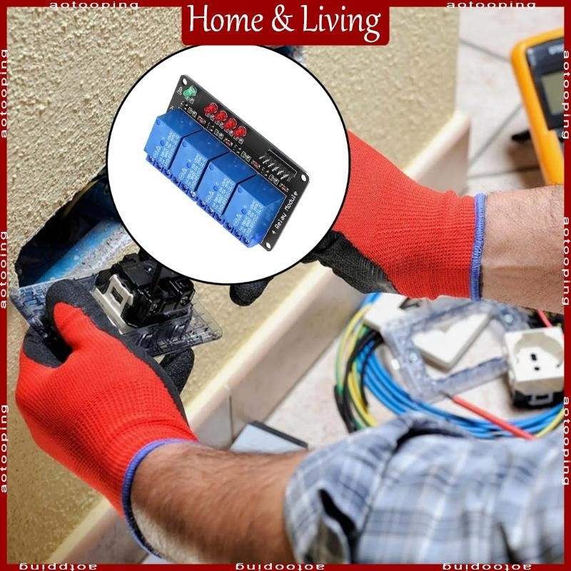 AOTO Easy to Integrate Relays Module 4 Way Relays Switches Board Simple ...