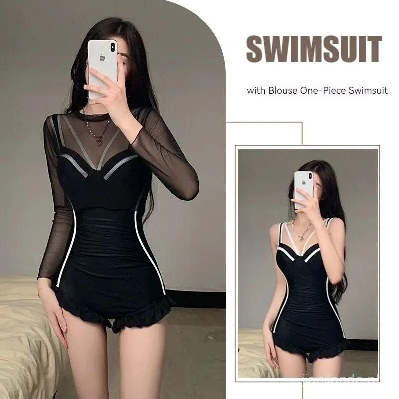 【in Stock】2023 Summer New Bikini Swimwear Swimsuit Korean Long Sleeved